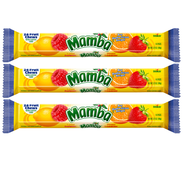 Mamba Fruit Chews Candy, 24 Individually Wrapped Assorted Flavors, 3 ...