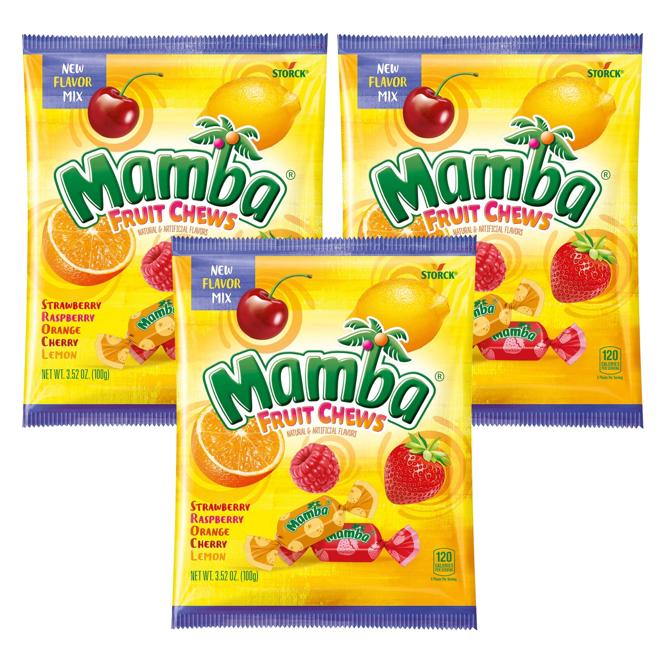 Mamba Fruit Chews Candies 3.52 oz Individually Wrapped Pack Candy for ...