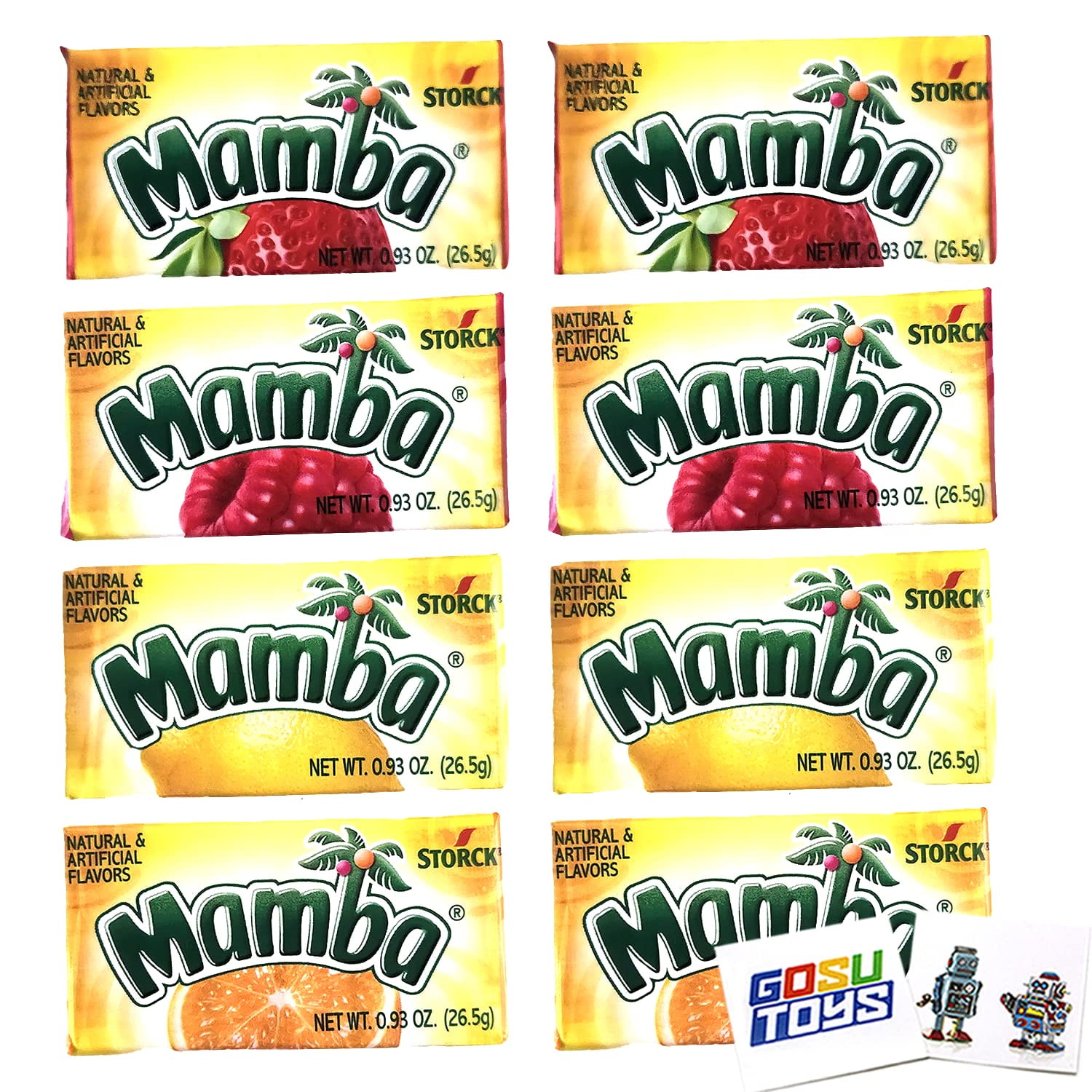 Mamba Fruit Chews Changemaker (8 Pack ASSORTED) Strawberry, Orange ...