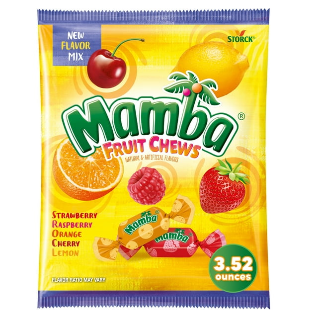 Mamba Fruit Chews Chewy Candy, 3.52 oz - Shareable Bag with Five Juicy ...