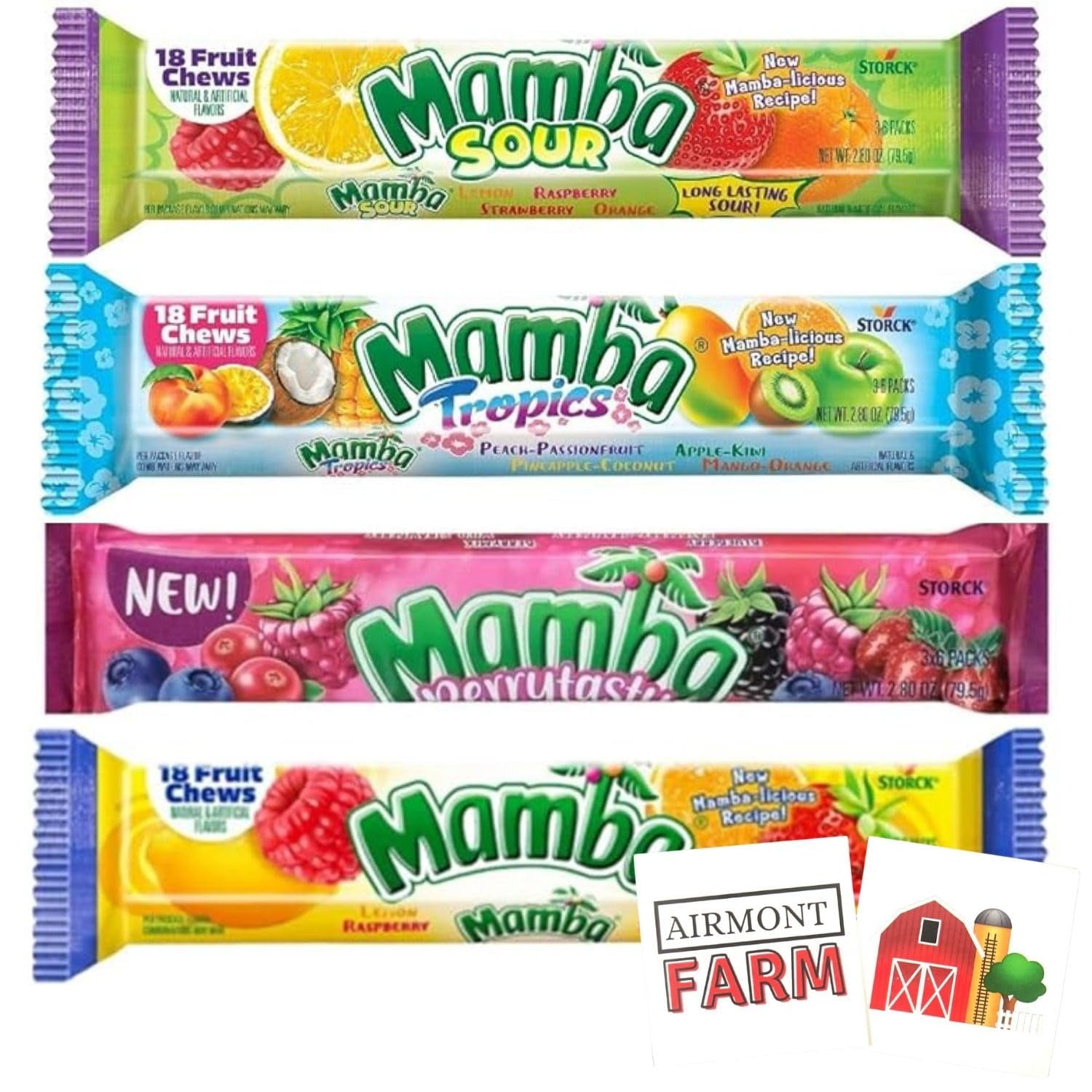 Mamba Fruit Chews Fruit YYF14 Flavor Variety Pack - Original, Sour ...