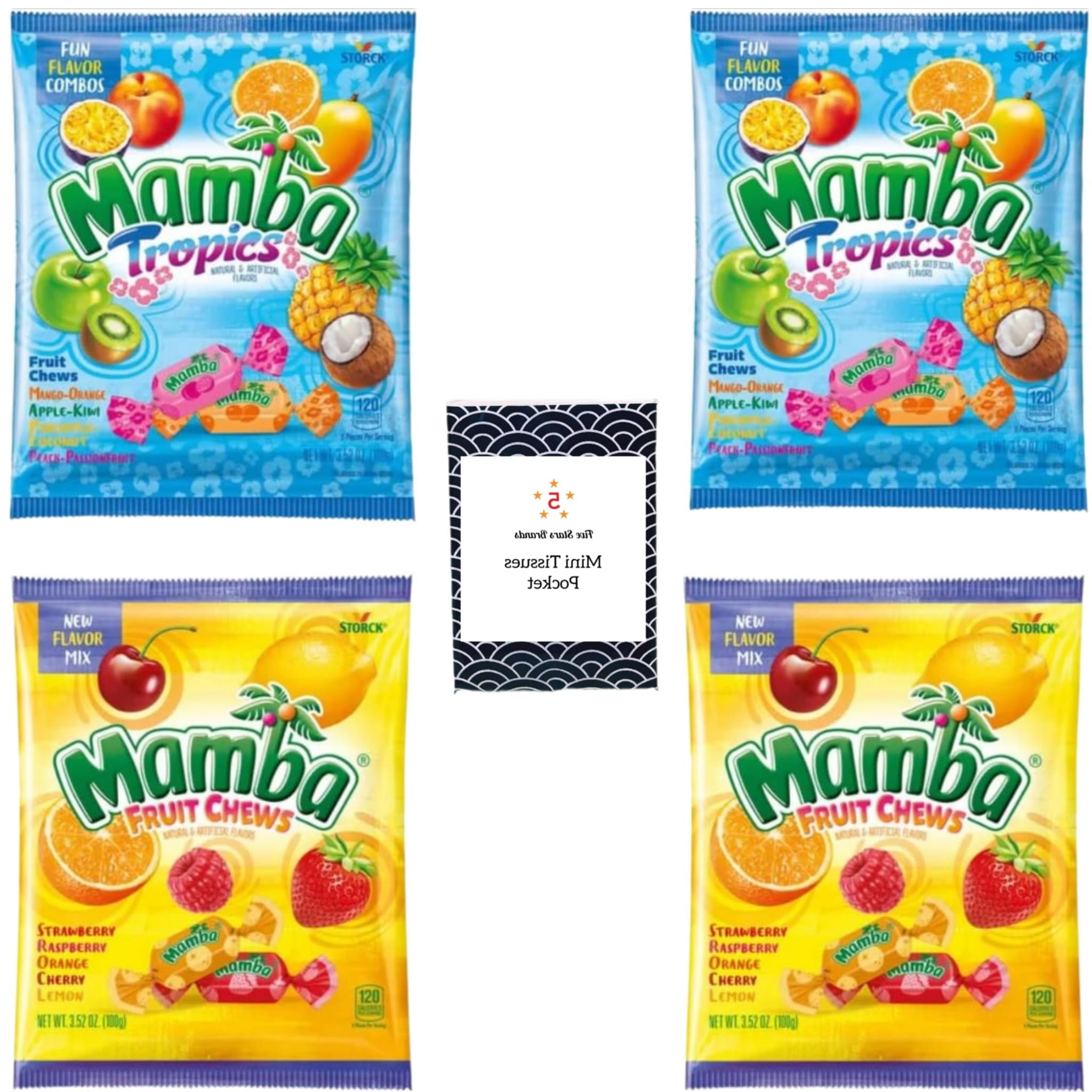 Mamba Fruit Chews and Tropics Assorted Candy, Individually Wrapped ...