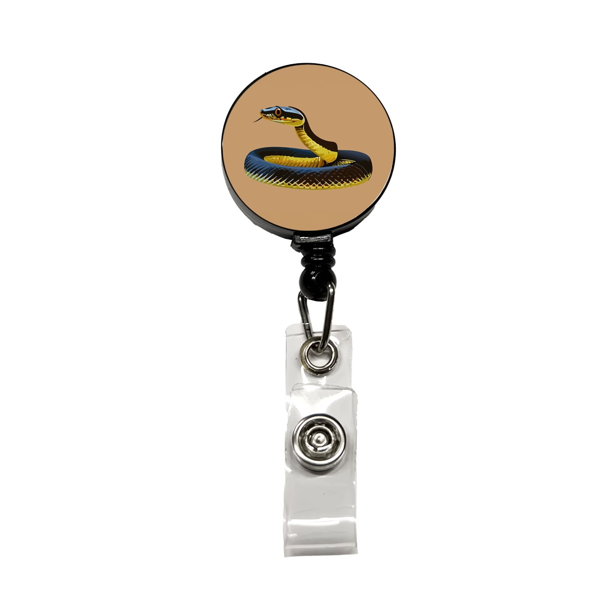 Mamba Snake Coiled Retractable Reel ID Badge Key Card Name Tag Holder ...