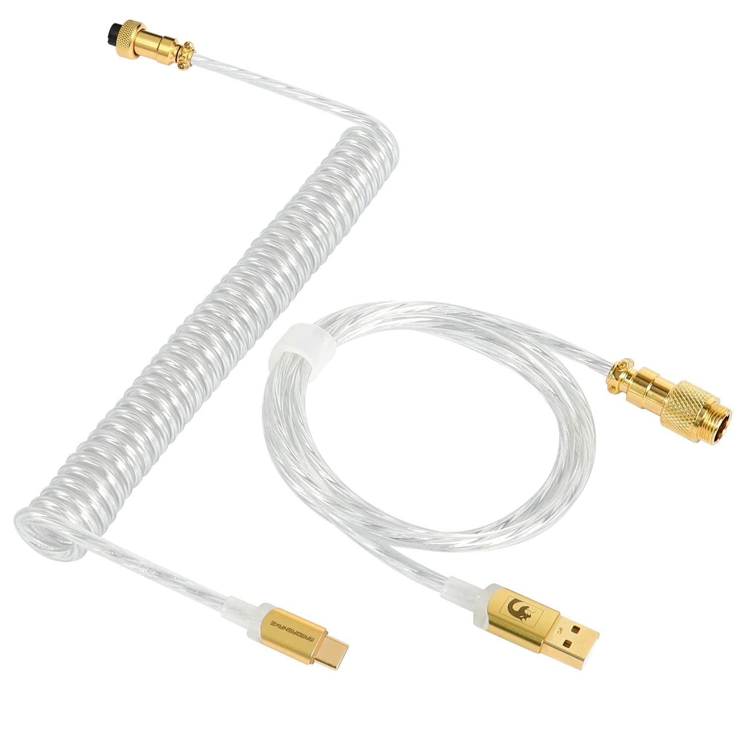 Mamba Snake Custom Transparent Coiled Keyboard Cable for Gaming ...