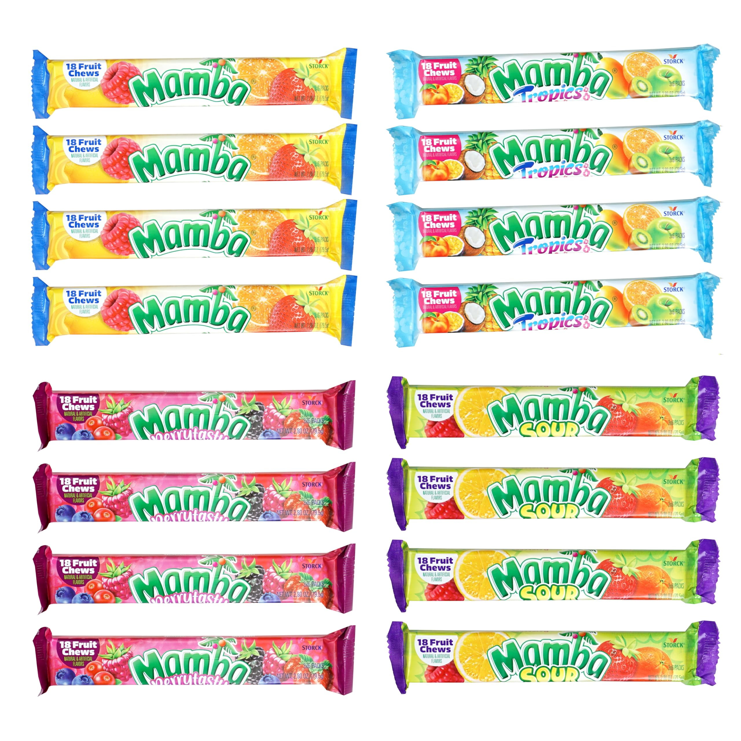 Mamba Sticks Snack Variety MMF7 Pack, 16 Pack Mamba Candy, Original ...