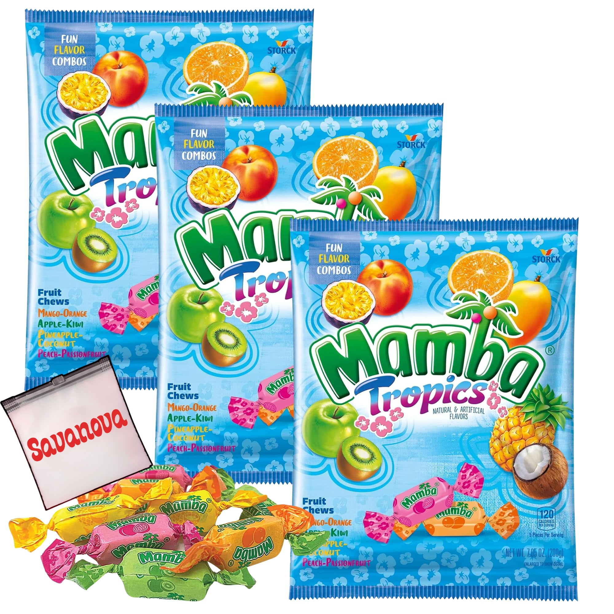 Mamba Tropics Assorted Candy, BCF26 Individually Wrapped Candies 3.52 ...