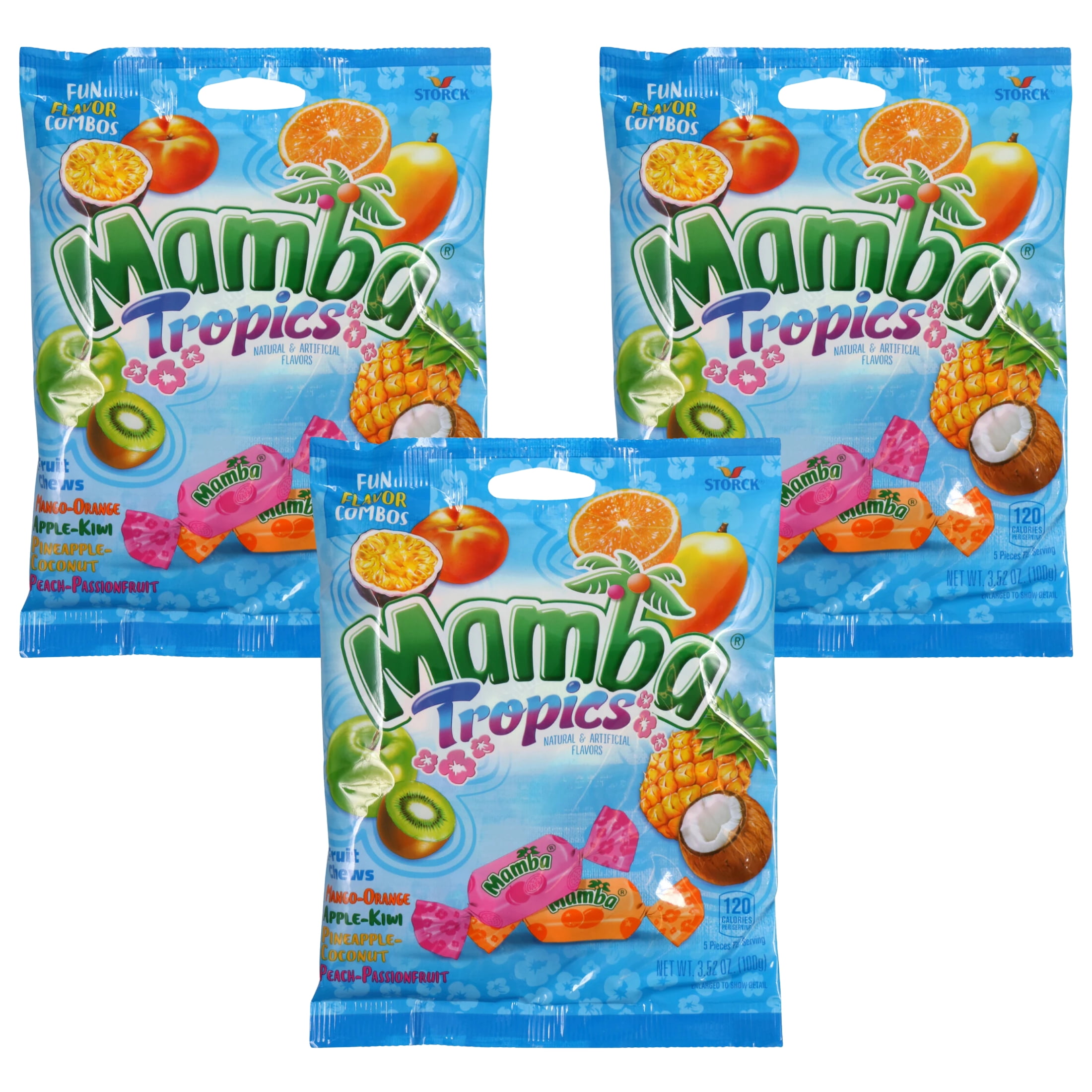 Mamba Tropics Fruit Chews Pack Candy 3.52 oz Individually Wrapped ...