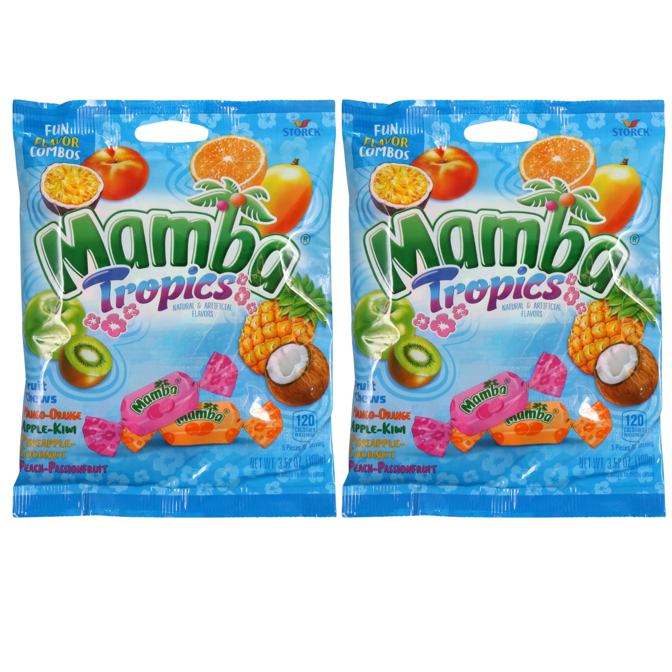 Mamba Tropics Fruit Chews Pack Candy 3.52 oz Individually Wrapped ...
