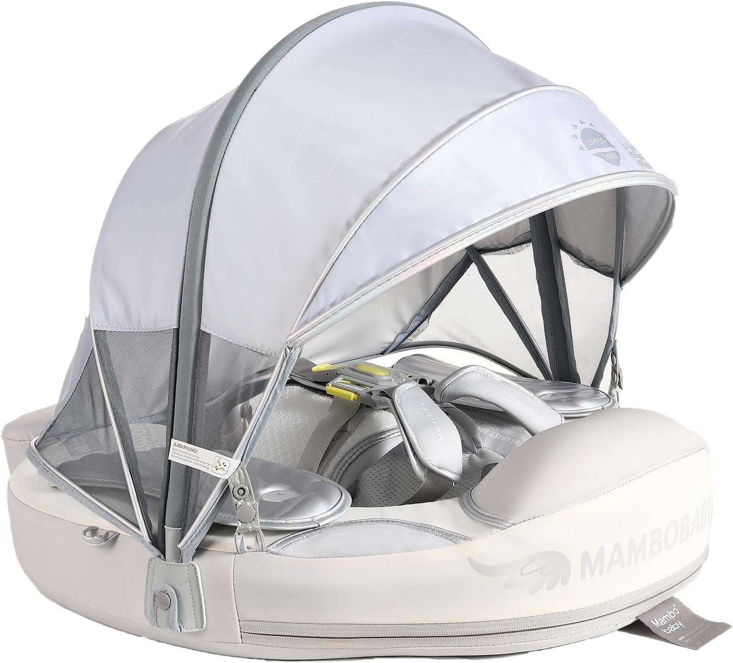 Mambobaby Non Inflatable Swimming Pool Angel Float with Canopy, Silver ...