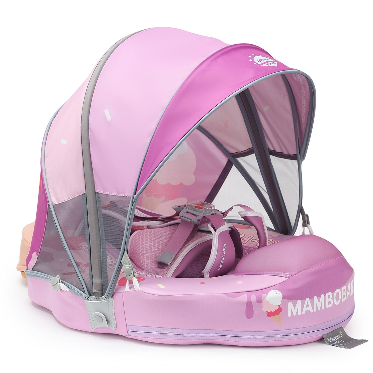 Mambobaby Baby Pool Float with 3D Canopy- Pink - Walmart.com
