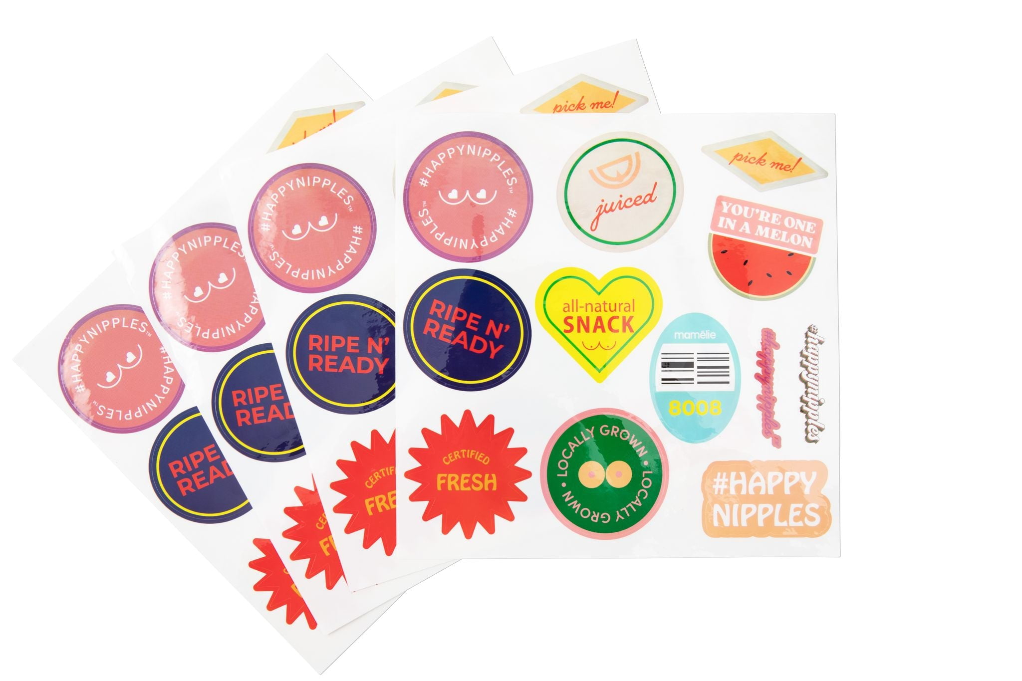 Mamelie Waterproof Happy Nipples Stickers Sheets - Walmart.com