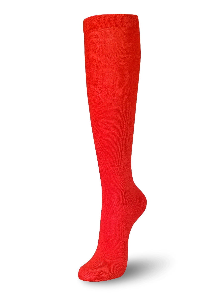 Mamia Girl's Knee High School Uniform Socks (12 Pairs) - Red, 9-11 ...
