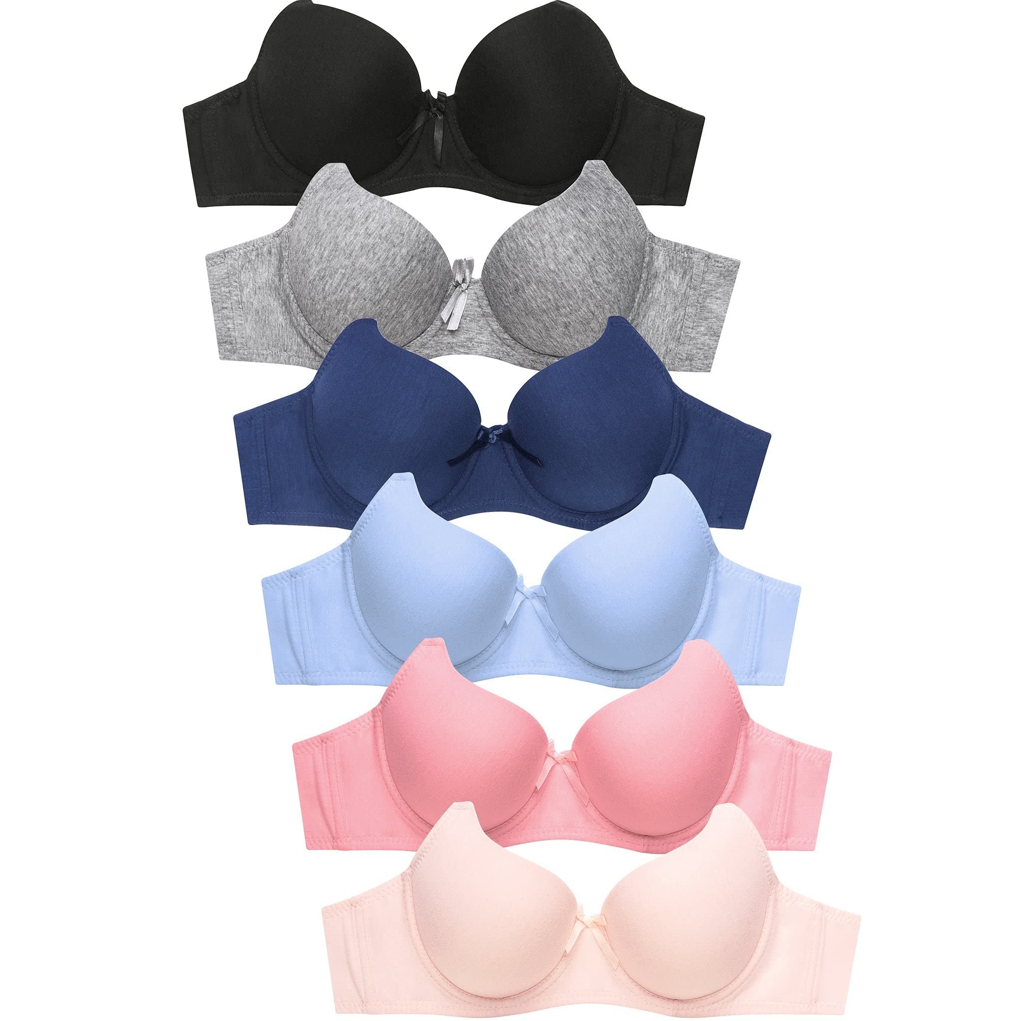 Mamia Women's Basic Lace/Plain Lace Bras Pack of 6- Various Styles #65 ...