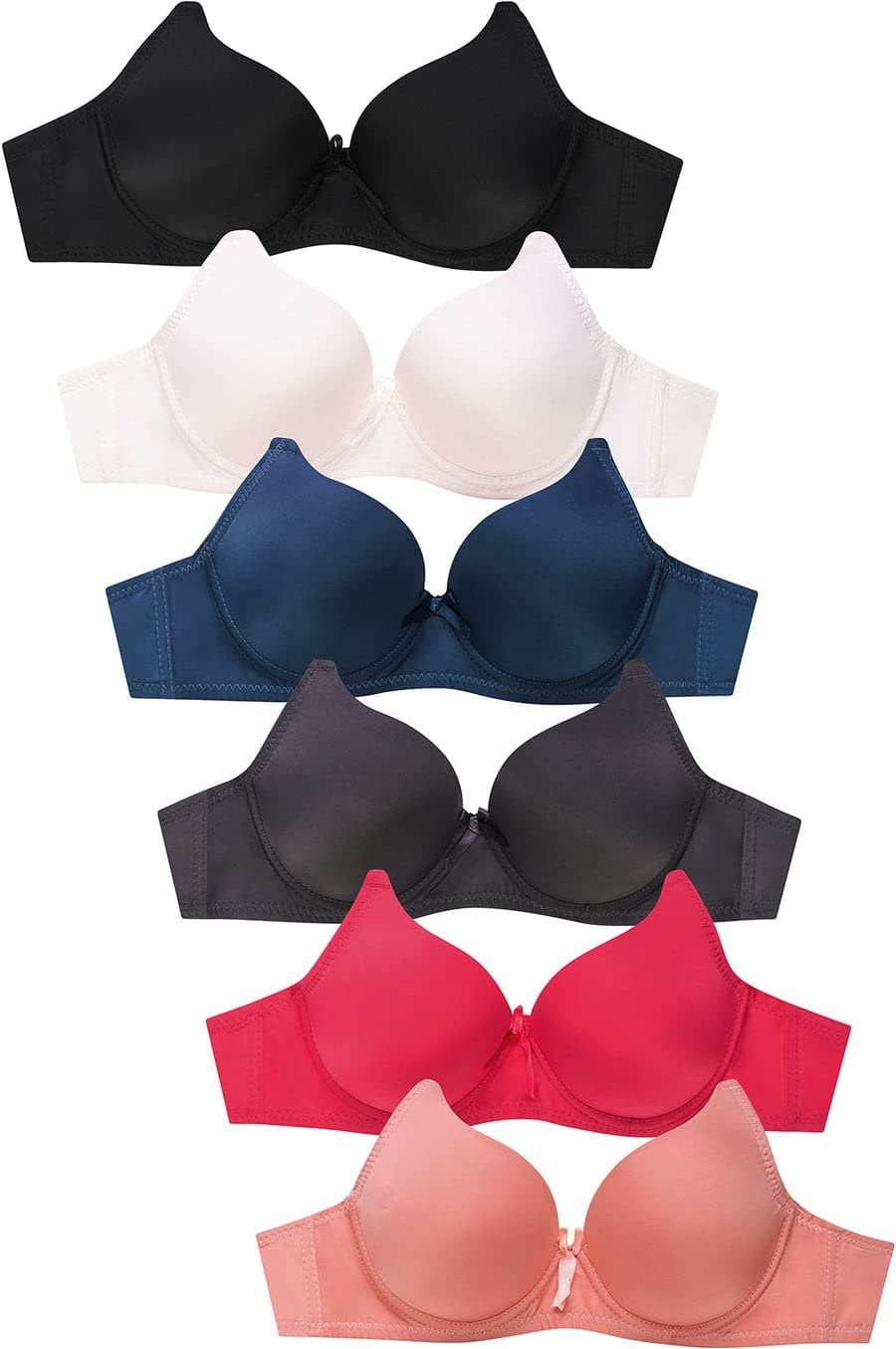 Mamia Women's Basic Lace/Plain Lace Bras Pack of 6- Various Styles ...