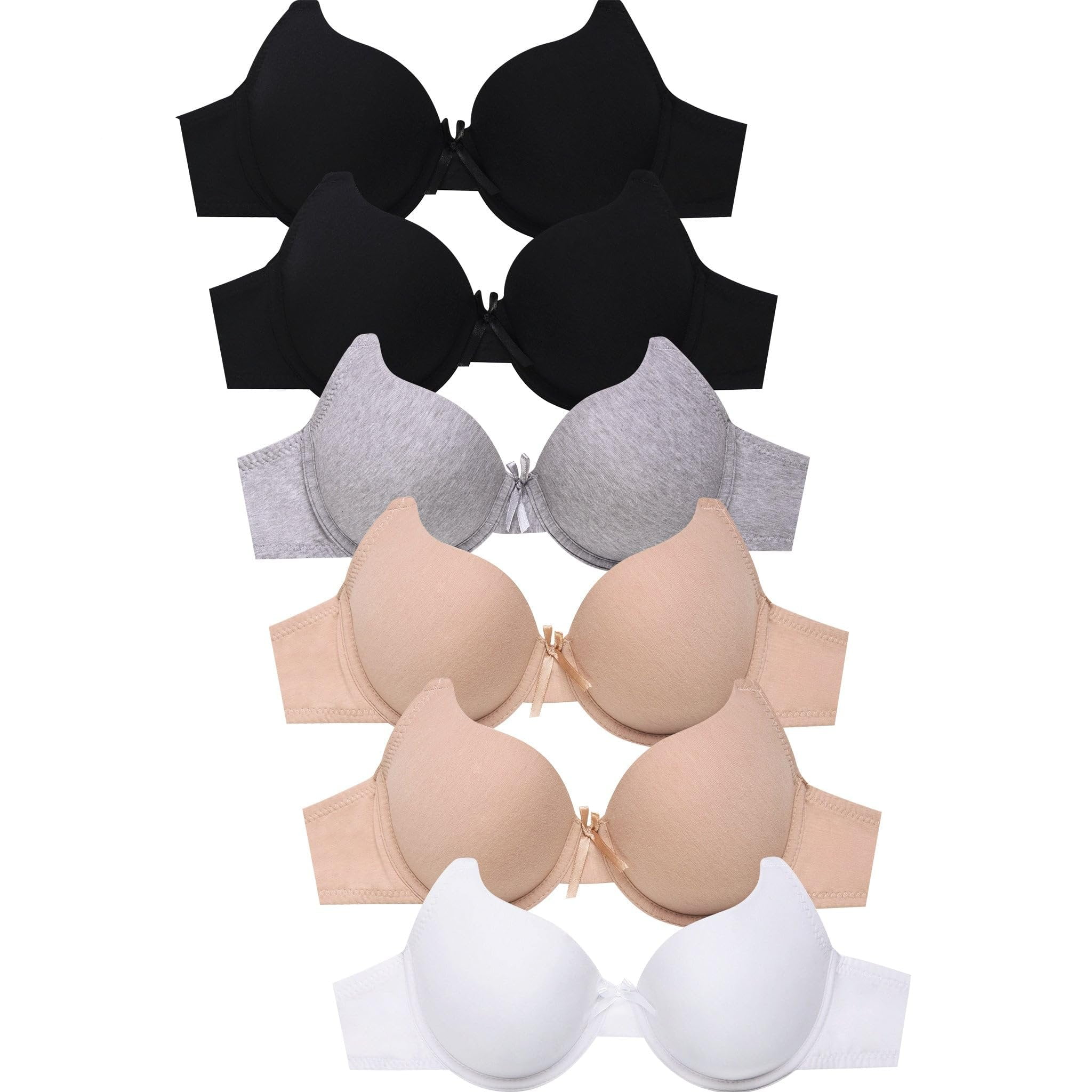 Mamia Women's Basic Lace/Plain Lace Bras Pack of 6- Various Styles ...