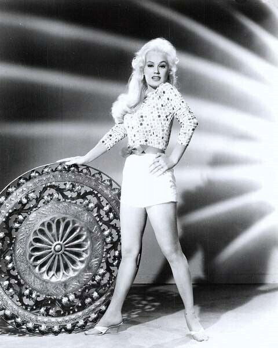 Mamie Van Doren full body pose in white shorts 1950's pin-up 8x10 inch ...