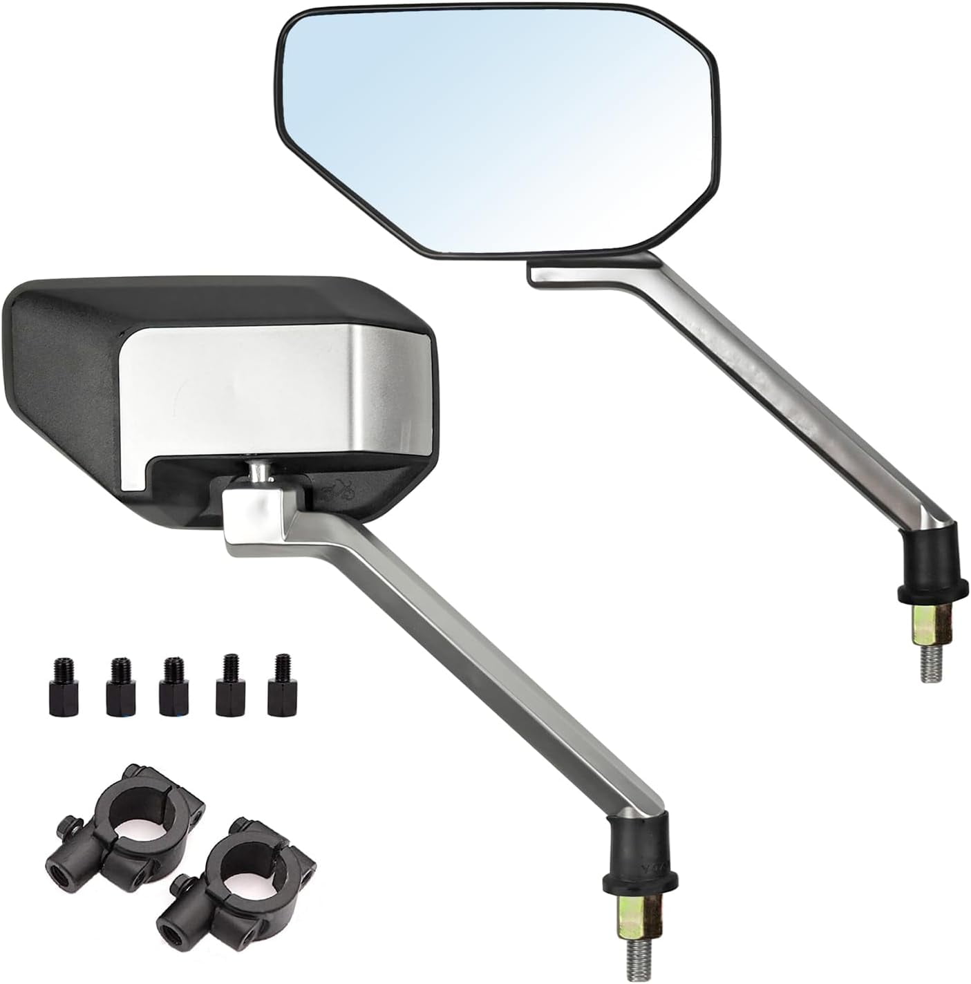 Mamiko 8MM Motorcycle Mirrors Universal compatible 7/8"Handlebars Bike ...