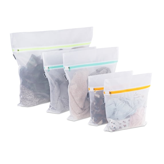 Mamlyn Durable Mesh Laundry Bag Set for Delicates, Zippered Wash Bags ...