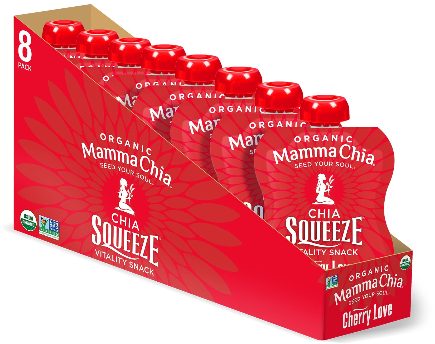 Mamma Chia Organic Vitality ESF27 Squeeze Snack, Cherry Love, 16- 3.5 ...