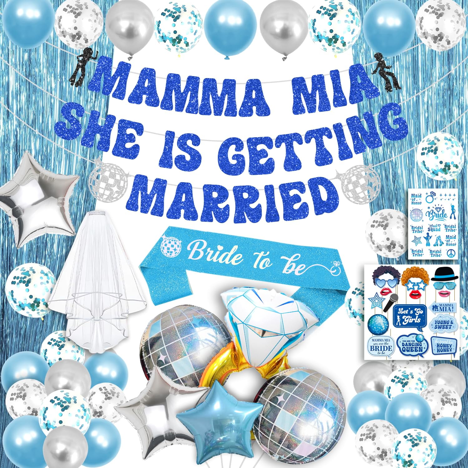 Mamma Mia Bachelorette, 86Pcs RRF12 Mamma Mia Party Decorations Mamma ...