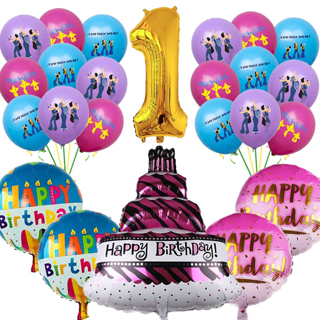 Mamma Mia Balloons Party Supplies 1st Big Number Decorations Decor Kit ...
