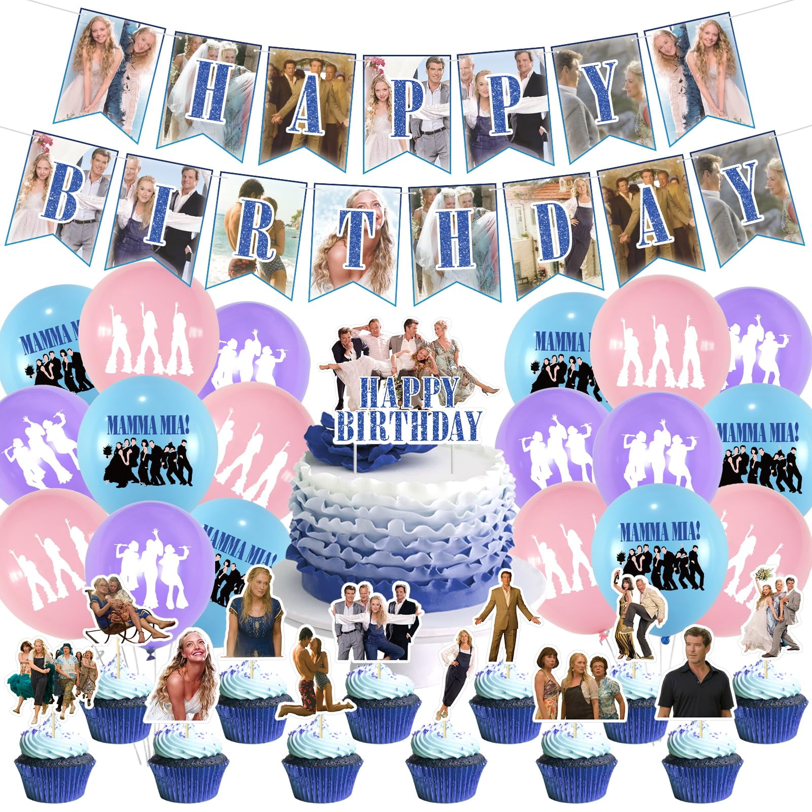Mamma Mia Birthday Party Supplies,Mamma Mia Decorations include Banner ...