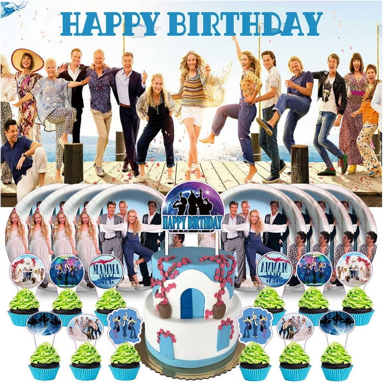 Mamma Mia Party Supplies Decor Decorations Plates Movie Cake Topper ...