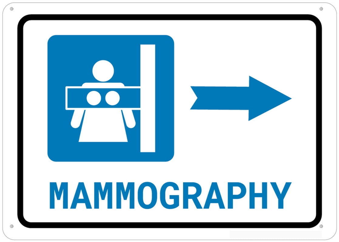Mammography Right Arrow Sign Warning Tin Sign Home Kitchen Farm Garden ...