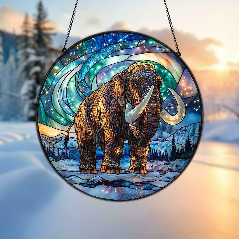 Mammoth ACRYLIC Suncatcher - Faux Stained Glass Window Hanging with ...