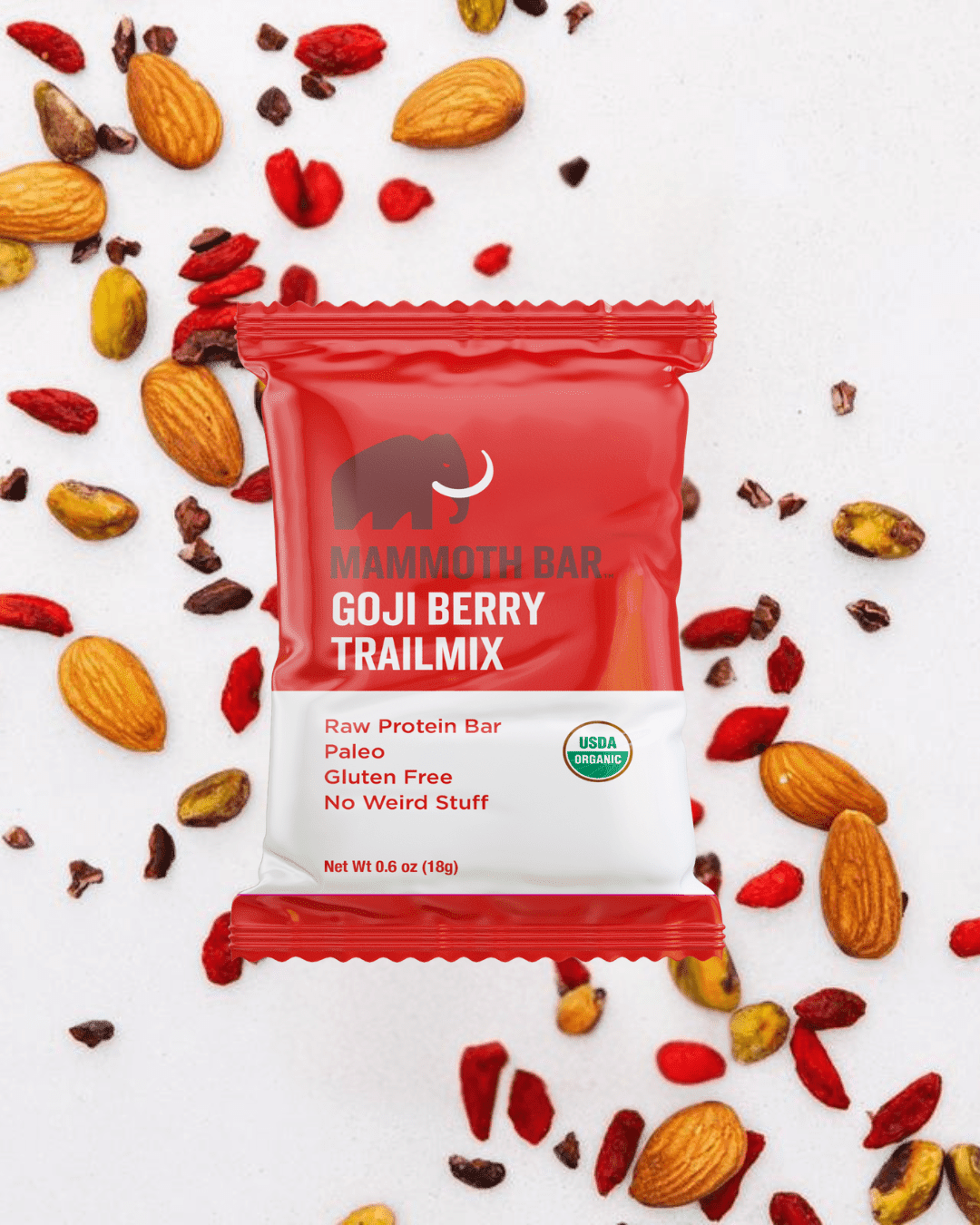 Mammoth Bar Organic Goji Berry Trail Mix Mini Protein Bar – Clean Label ...