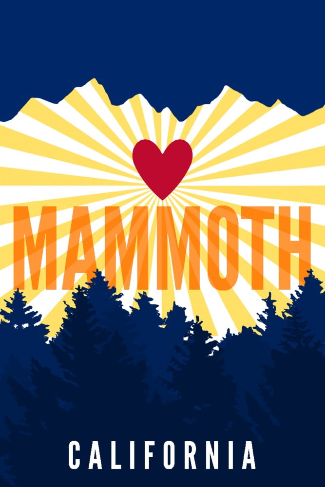 Mammoth, California, Heart and Mountains (36x54 Giclee Gallery Art ...