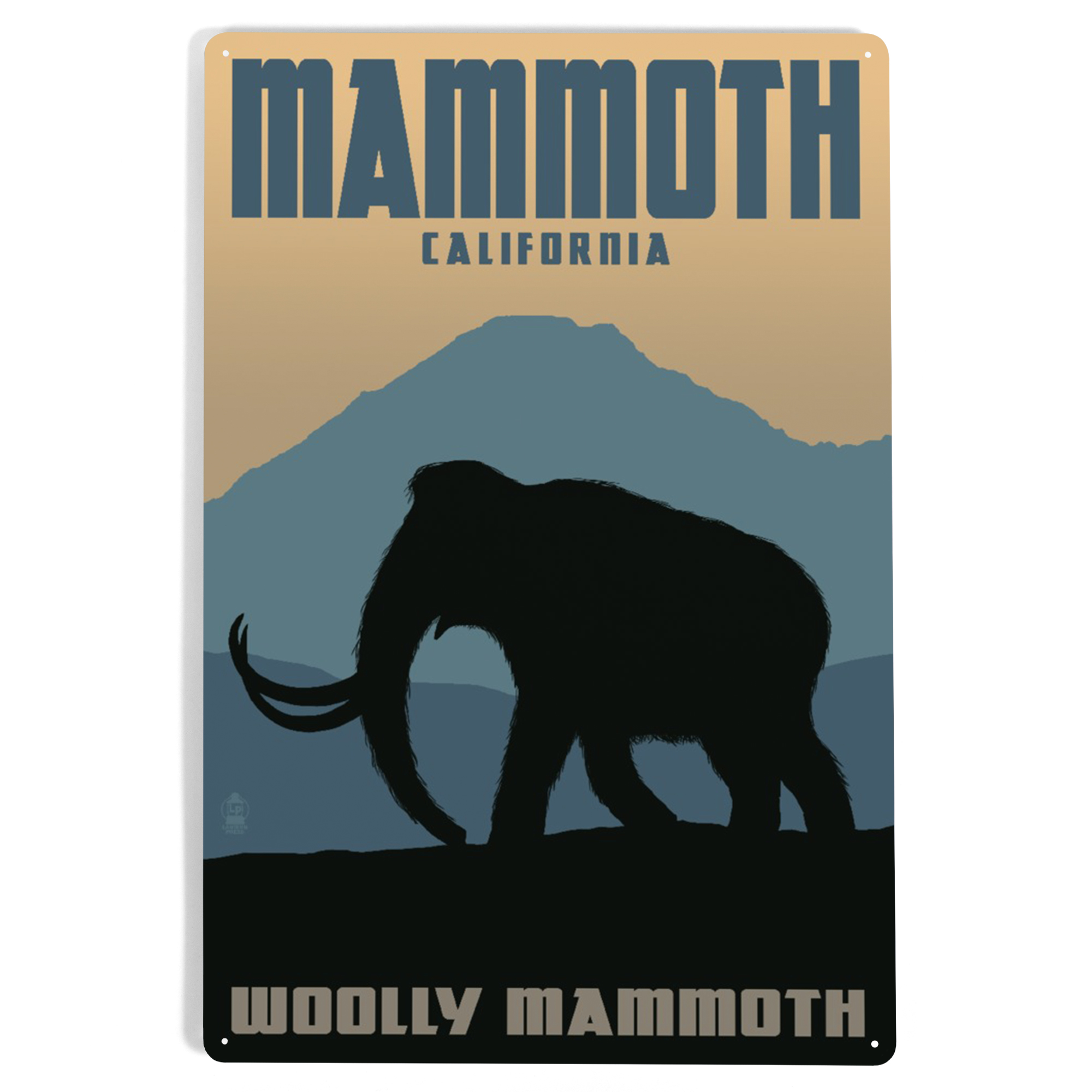 Mammoth, California, Woolly Mammoth (12x18 Aluminum Art, Indoor Outdoor ...