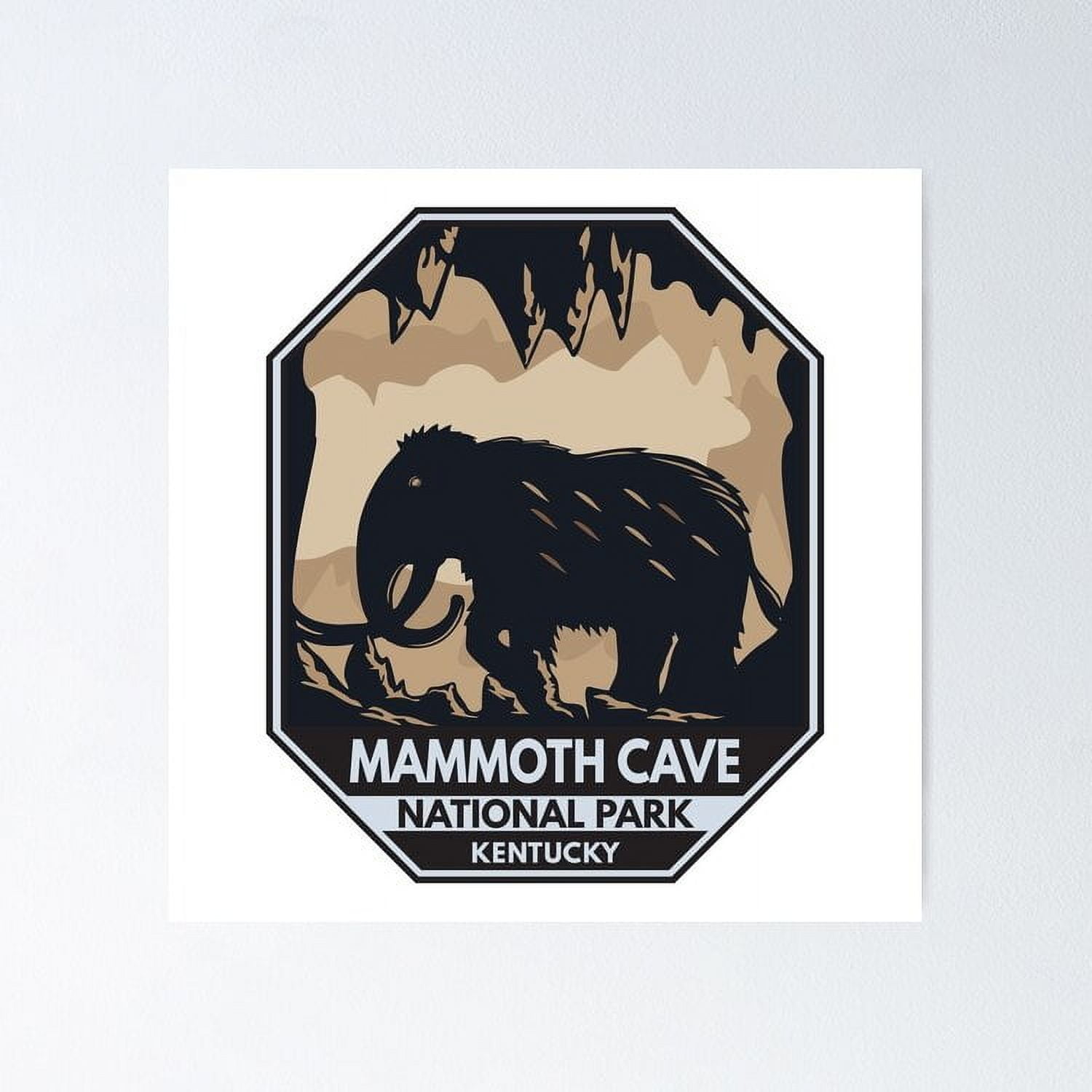 Mammoth Cave National Park Woolly Mammoth Emblem Poster, 8x12 UNFRAMED ...