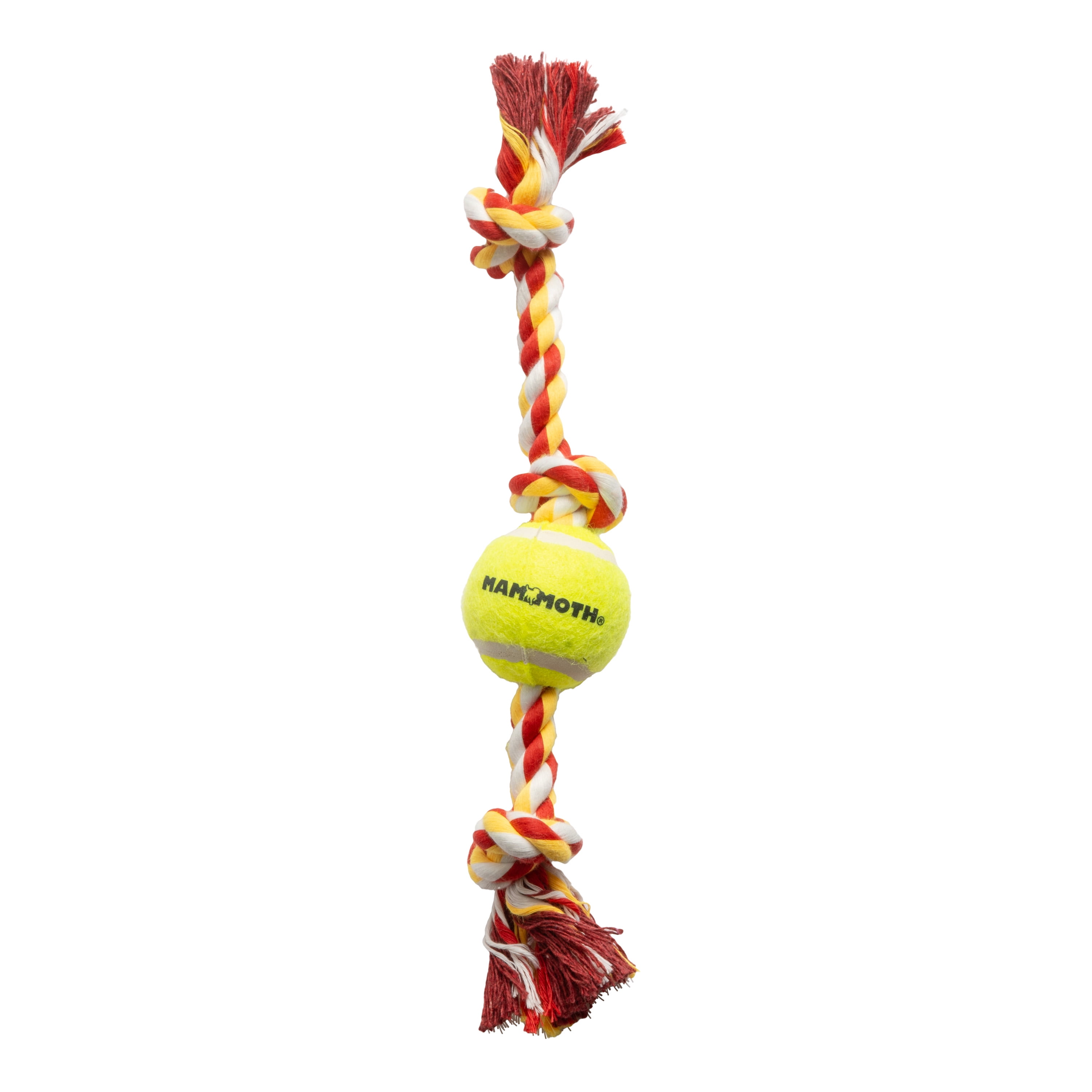 Mammoth Flossy Chews Cottonblend 3 Knot Tug Rope Dog Toy with Mini ...