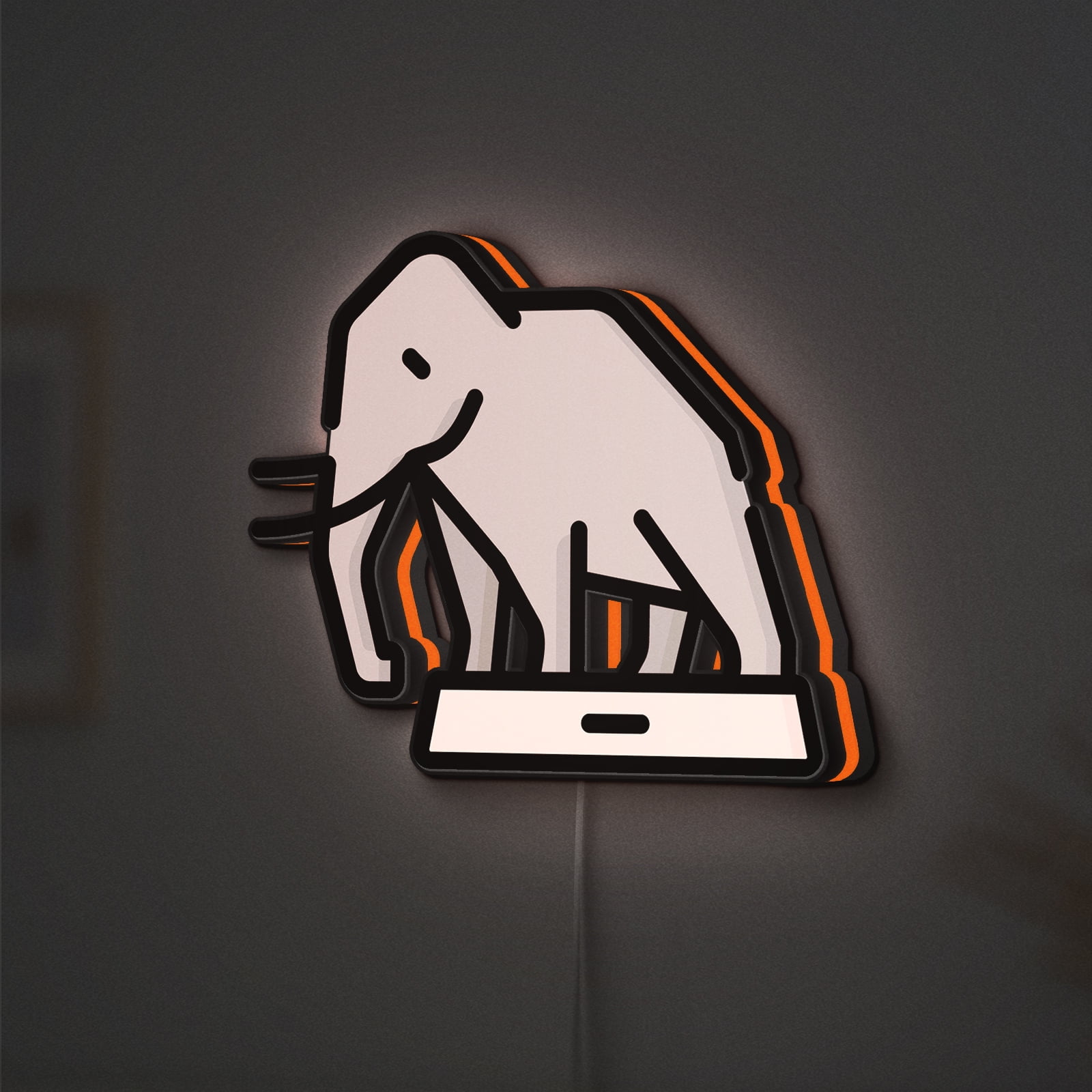 Mammoth LED Lightbox - Museum Prehistoric Stone Age Decor, Custom Led ...