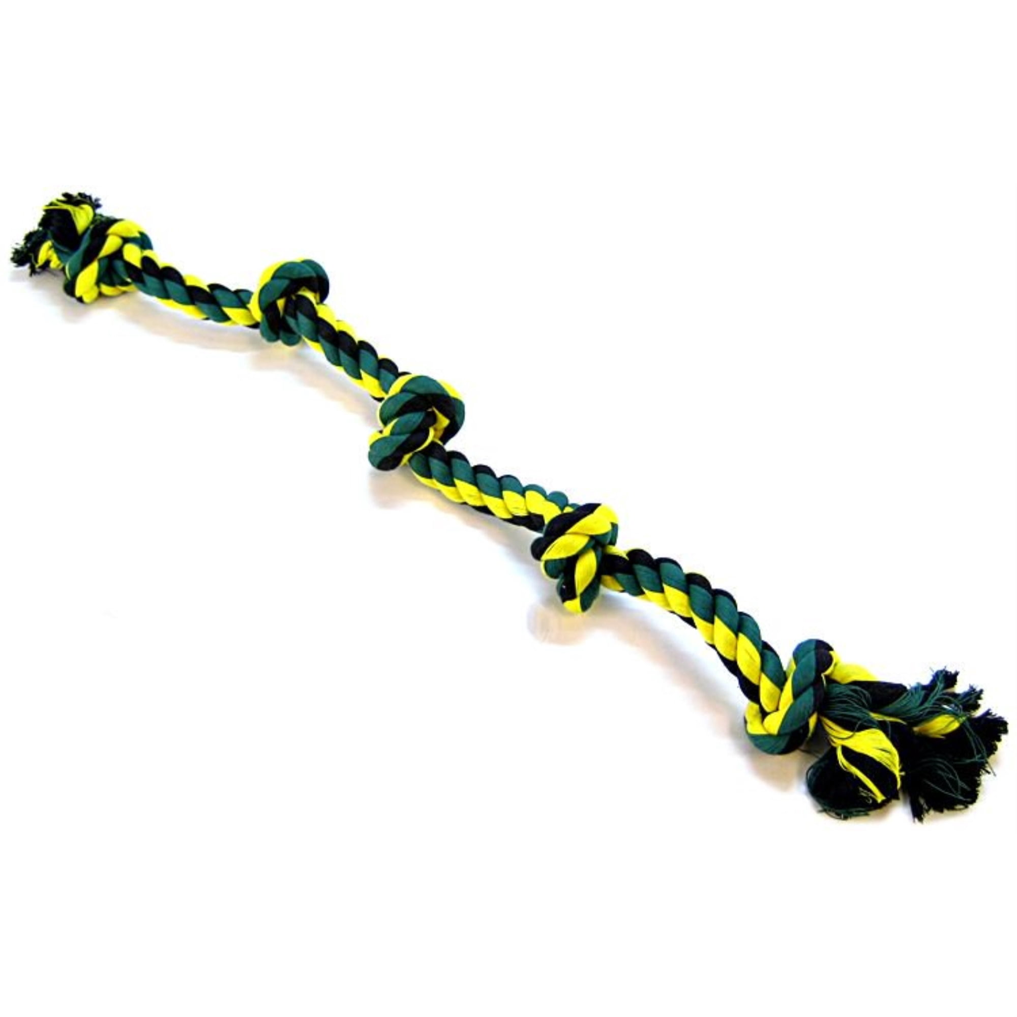 Mammoth Pet Flossy Chews Colored 5 Knot Tug: Premium 100% Cotton Rope ...