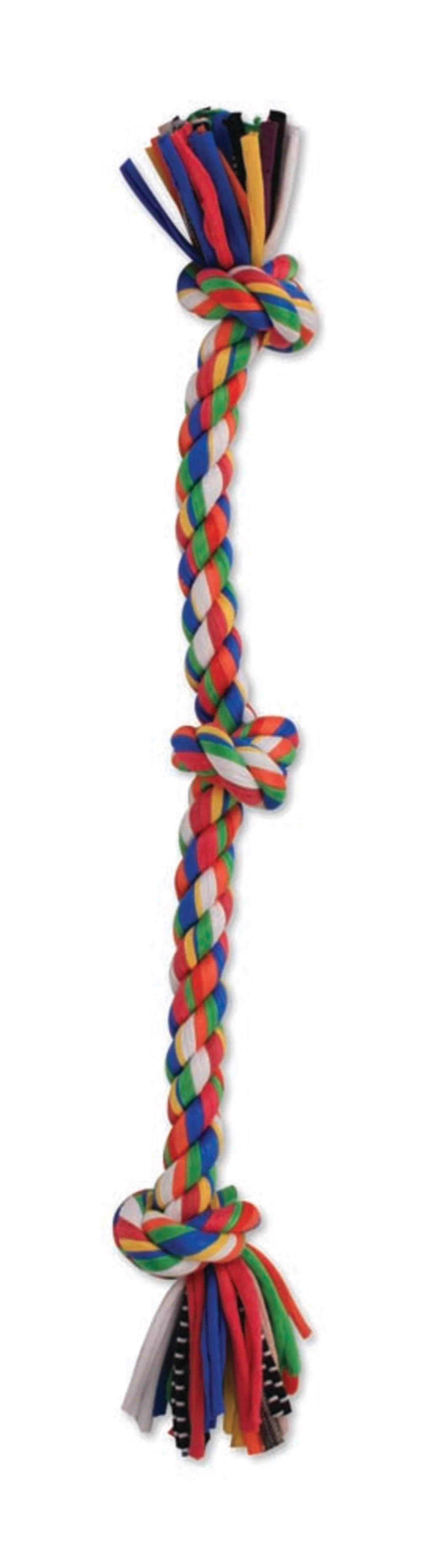 Mammoth Pet Products Cloth Dog Toy Rope 3 Knot Tug - Walmart.com