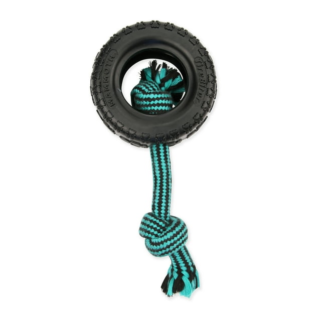 Mammoth TireBiter Small 3.75" Tough Rubber Dog Toy, Fetch & Tug Rope ...