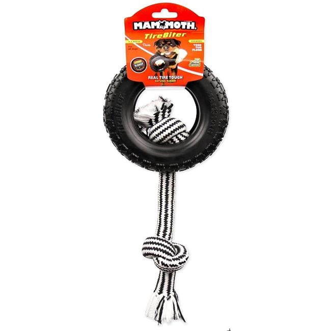 Mammoth TireBiter II Natural Rubber Dog Toy with Rope - Walmart.com