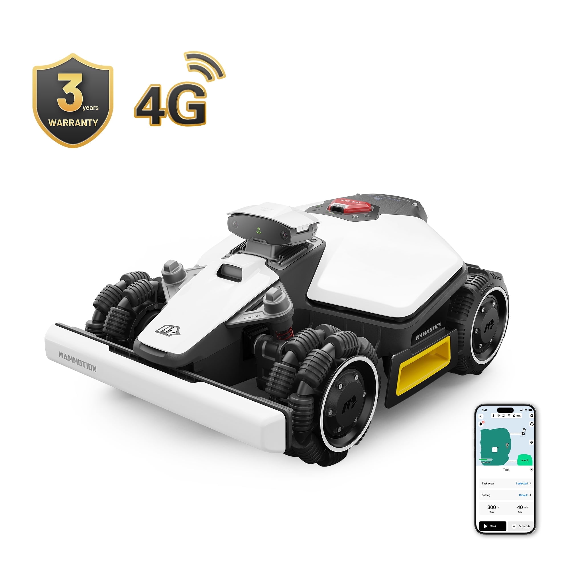 Mammotion LUBA Mini AWD 1500 Robot Lawn Mower with 4G, Reception 0.37 Acre, Max. 0.45 Acre ...