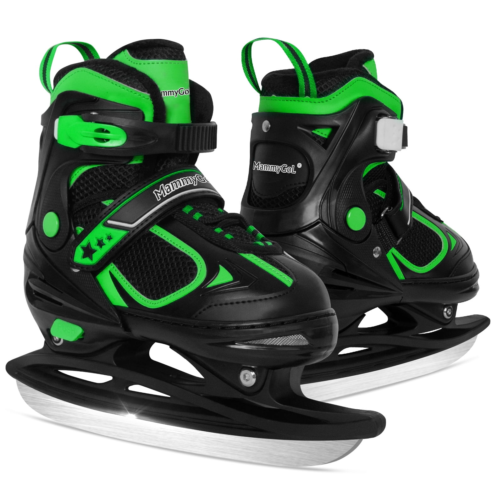 MammyGol Adjustable Ice Skates for Kids Boys and Girls, Hockey Lace-Up ...