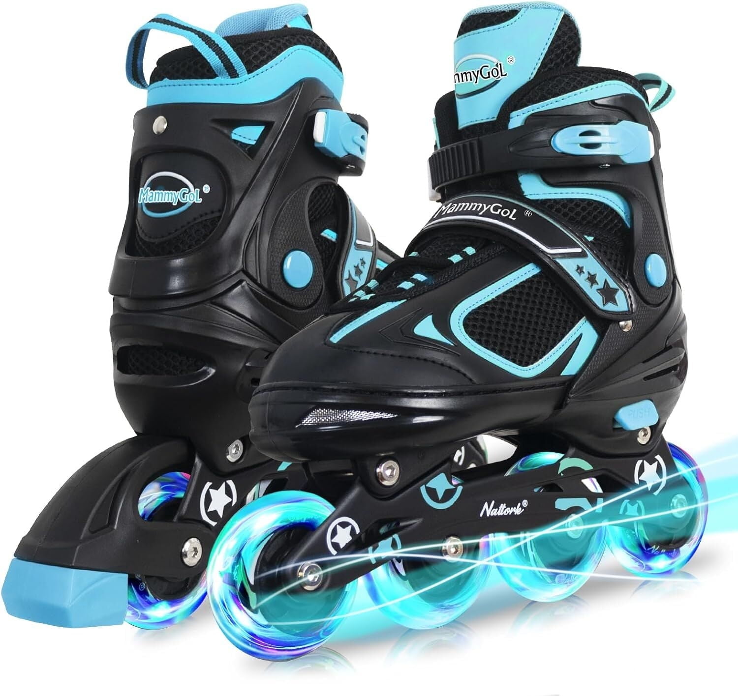 MammyGol Adjustable Inline Skates with Light-Up Wheels for Boys Girls ...