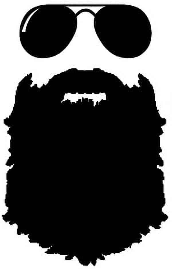 Man Beard Decal Sticker | 6-Inches By 3.8-Inches | Black Vinyl ...
