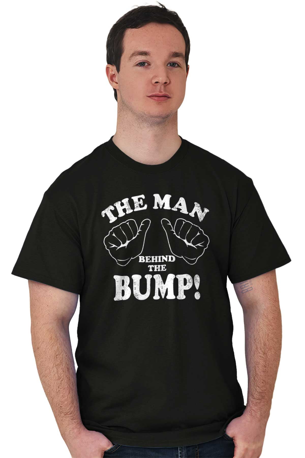 Man Behind The Bump Baby Announcement Men's Graphic T Shirt Tees Brisco ...