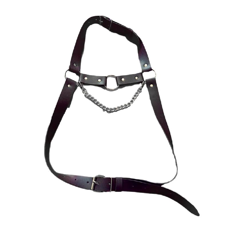Man Body Chest Harness Belt Punk Goth PU Shoulder Cage Belt Straps ...