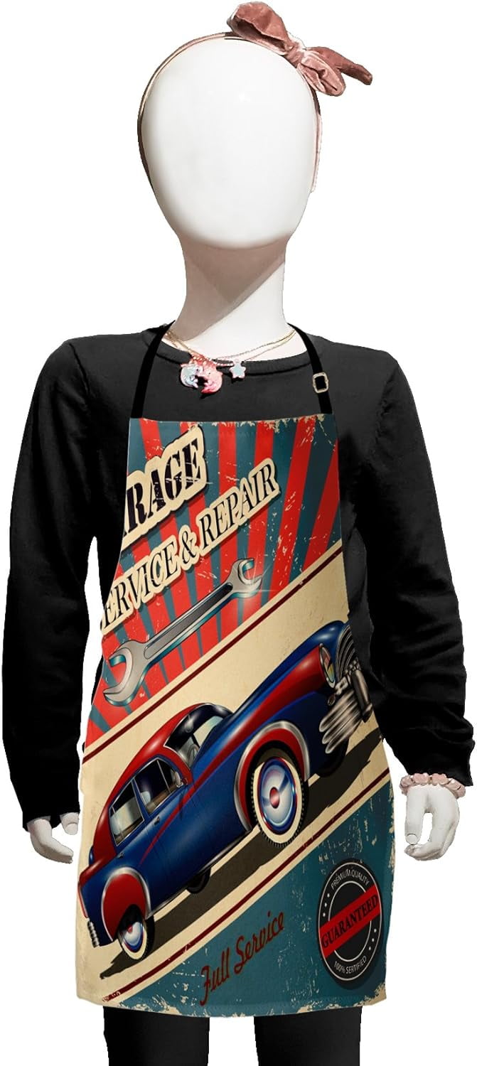 Man Cave Apron, Vintage Garage Service and Repair Mechanic Fifties Aged ...