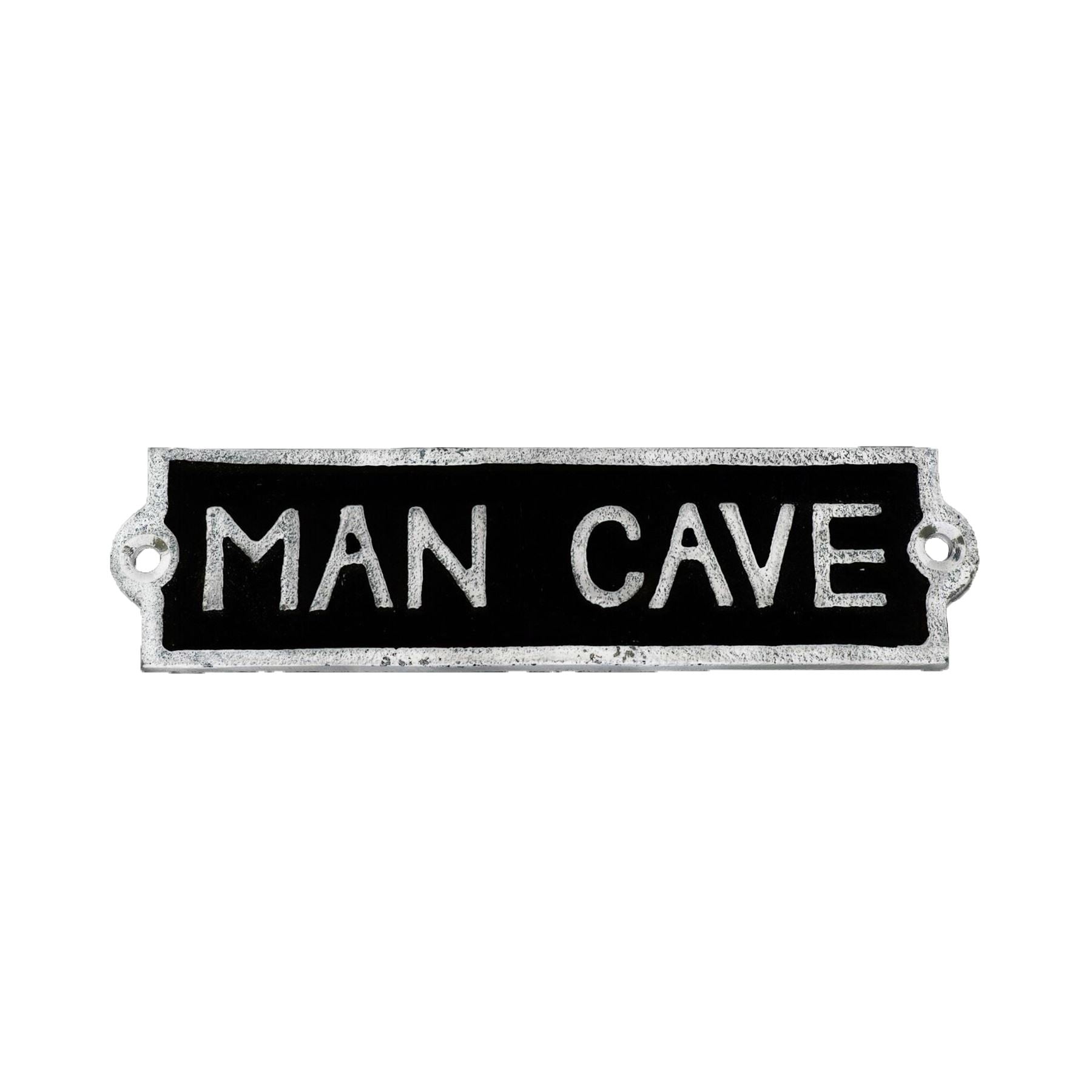 Man Cave Cast Iron Sign Plaque Wall Fence Gate Post House Workshop ...