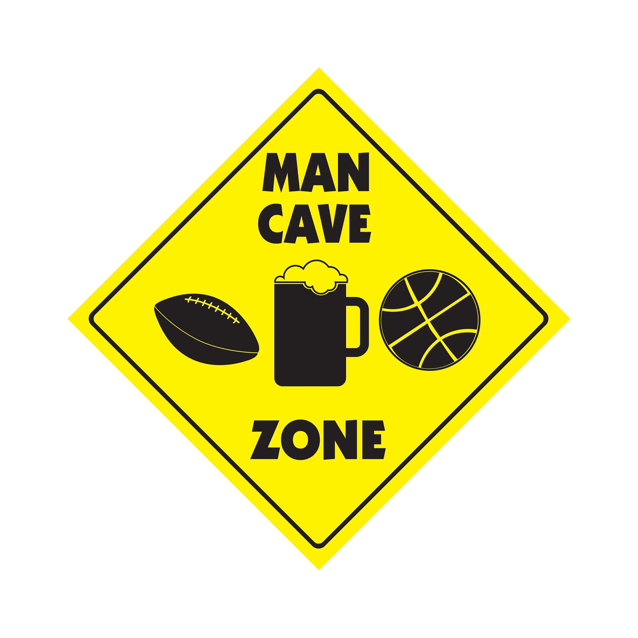 Man Cave Crossing Sign Zone Xing | Indoor/Outdoor | 20" Tall garage men ...