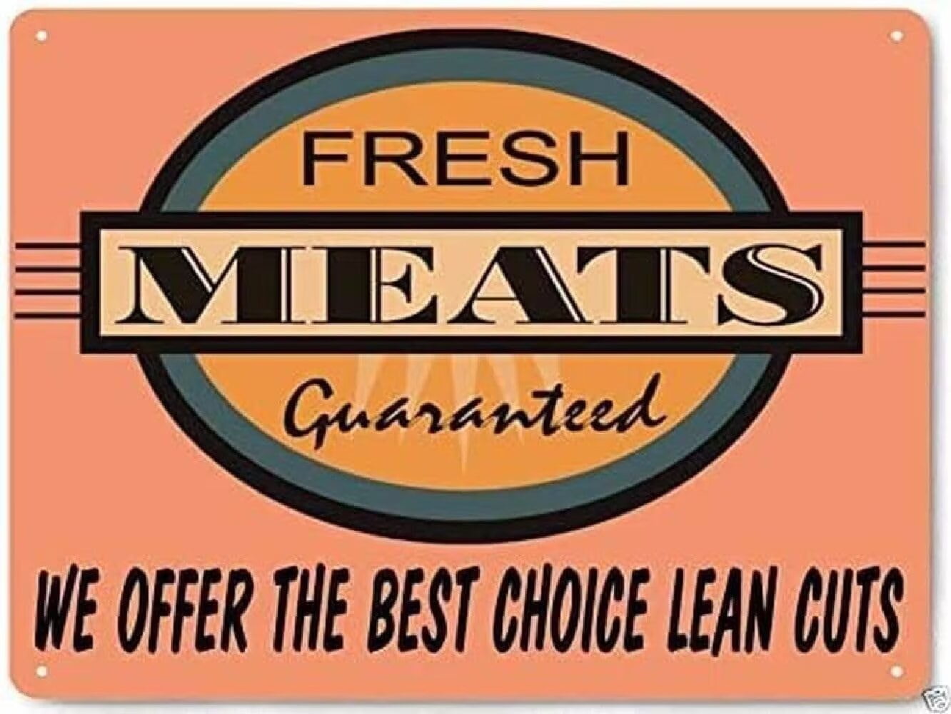 Man Cave Decor 12 X 16 Inch Fresh Meat Beef Tin Sign Nostalgic Metal ...