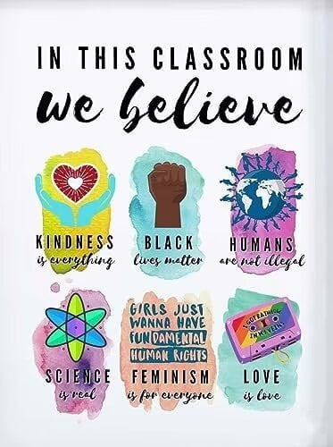 Man Cave Decor Classroom Wall Art School In This Classroom Diversity ...
